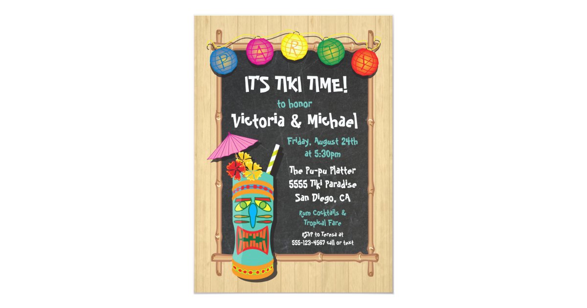 Tropical Tiki Luau Party Invitations | Zazzle.com