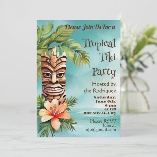 Tropical Tiki Party Invitation | Zazzle
