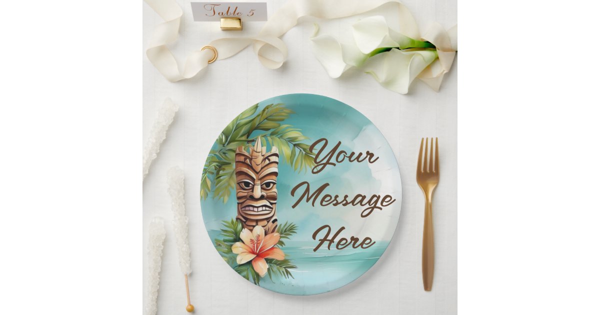 Tropical Tiki Party Paper Plates | Zazzle