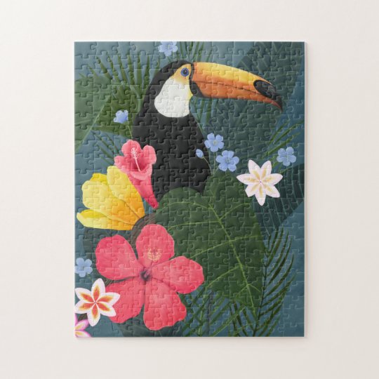 Tropical Toucan in the Wilderness Jigsaw Puzzle | Zazzle.com