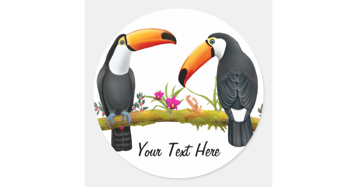 Tropical Toucans Custom Sticker | Zazzle