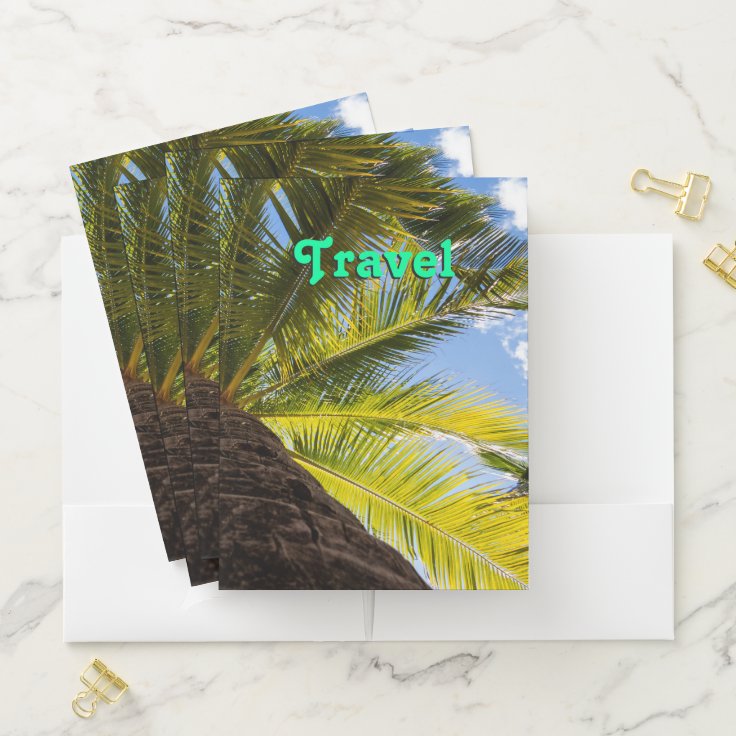 Tropical Travel Pocket Folder | Zazzle