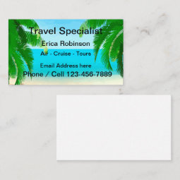 Tropical Travel Specialist Beach Theme Business Card | Zazzle