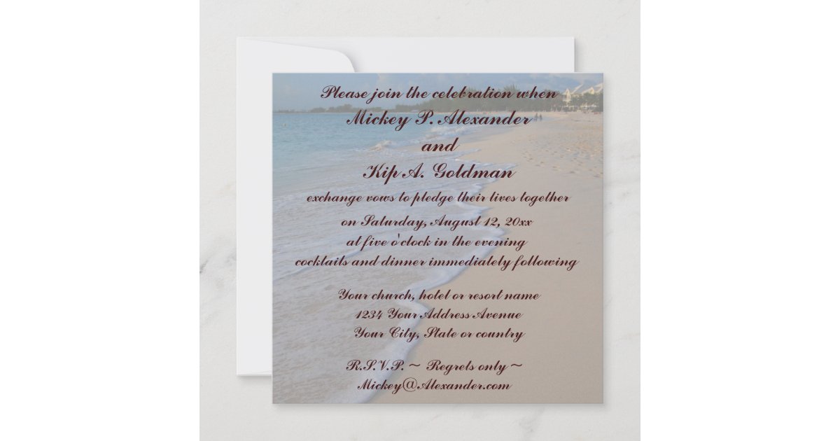 Tropical Turquoise Sea and Sandy Beach Invitation | Zazzle
