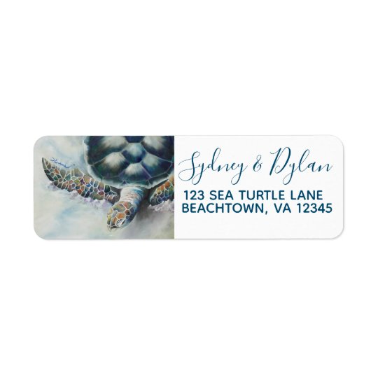 Tropical Turtle Return Address Labels | Zazzle.com