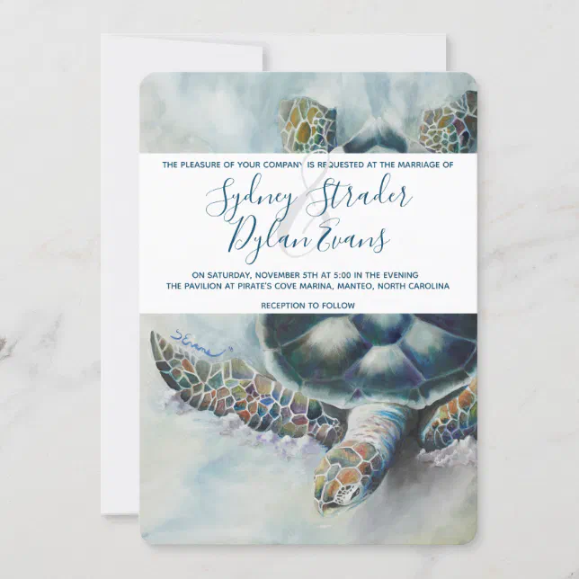Tropical Turtle Wedding Invitation | Zazzle