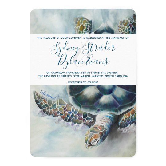 Tropical Turtle Wedding Invitation | Zazzle.com