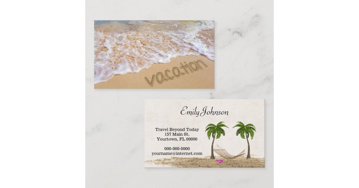 Tropical Vacation Beach Business Card | Zazzle