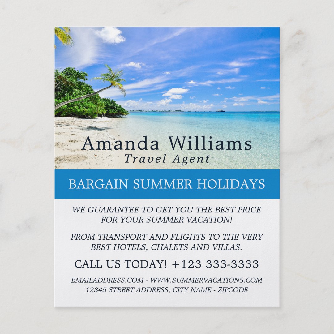 Tropical Vacation, Travel Agent Advert Flyer | Zazzle