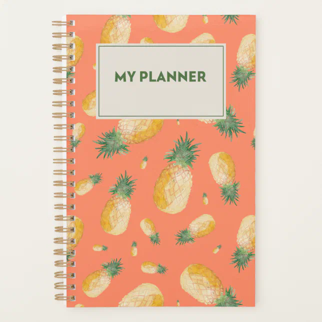 Tropical Vibes Fruit-Themed Stationery Planner | Zazzle