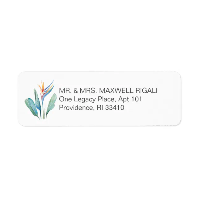 Tropical Watercolor Flower Address Labels | Zazzle