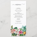 Tropical Watercolor Flowers & Greenery Wedding Menu | Zazzle
