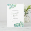 Tropical Watercolor Greenery Bridal Shower Invites | Zazzle