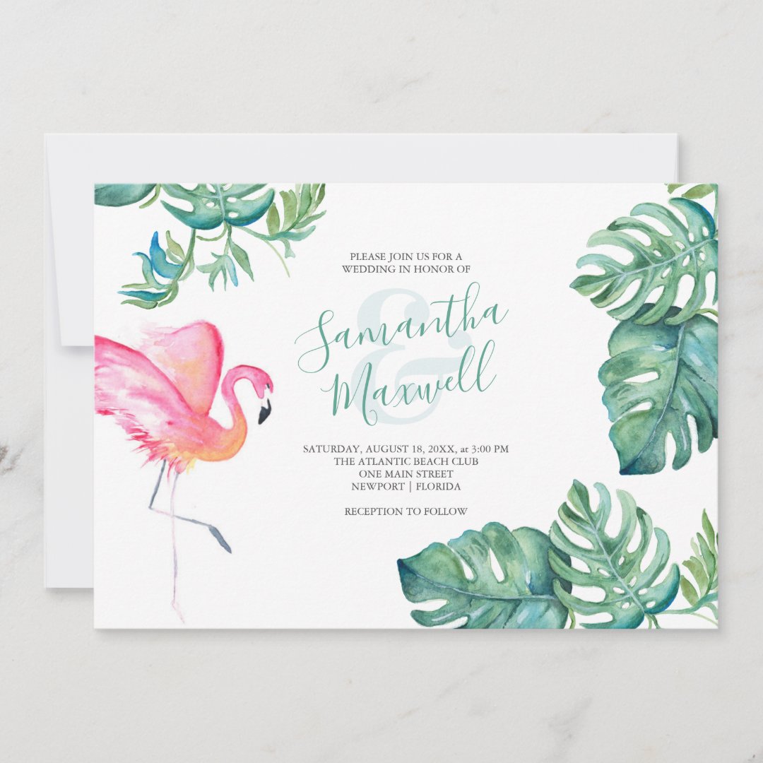 Tropical Watercolor Greenery Wedding | Zazzle
