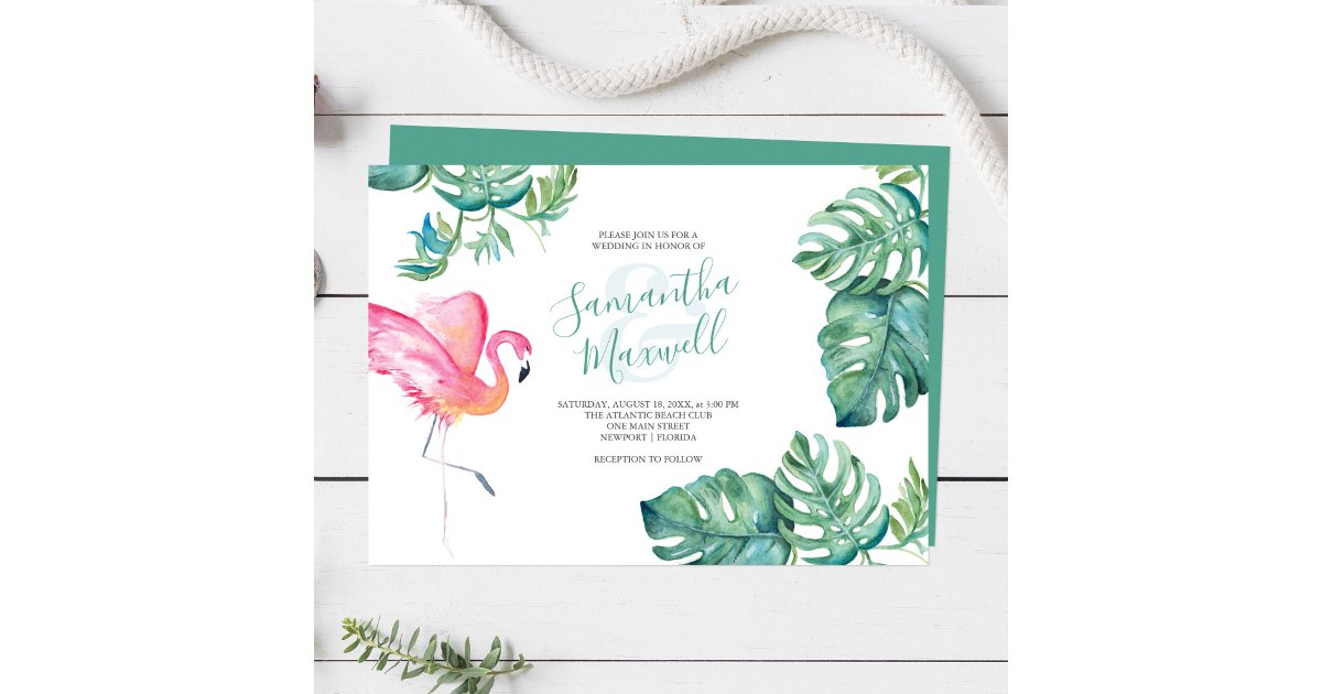 Tropical Watercolor Greenery Wedding | Zazzle