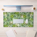 Tropical Watercolor Palm Leaves Monogram Desk Mat | Zazzle