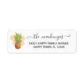 Tropical Watercolor Pineapple Script Typography Label | Zazzle