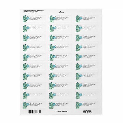 Tropical Watercolor Sea Turtle Return Address Label | Zazzle