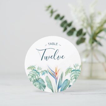 Tropical Watercolor Table Numbers | Zazzle