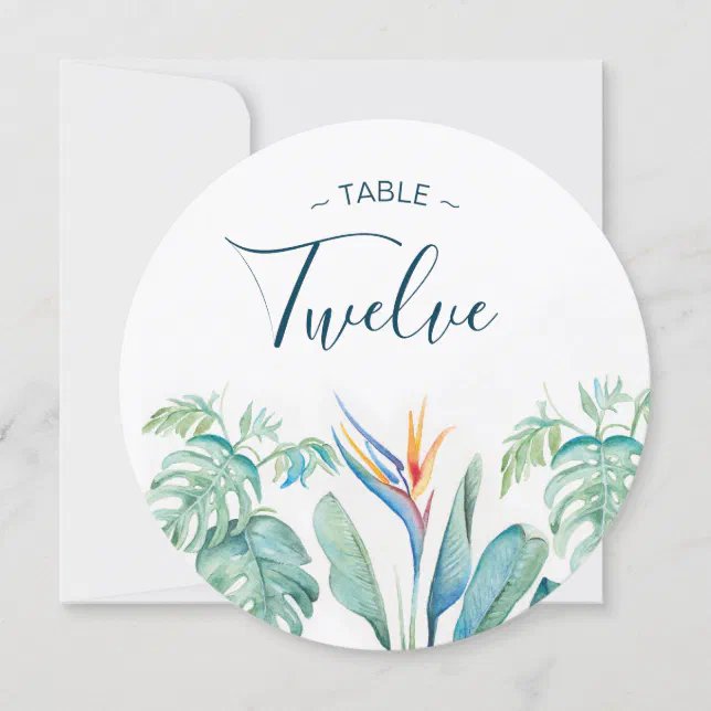 Tropical Watercolor Table Numbers | Zazzle