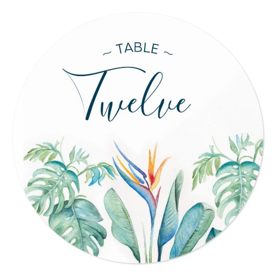 Tropical Watercolor Table Numbers | Zazzle.com