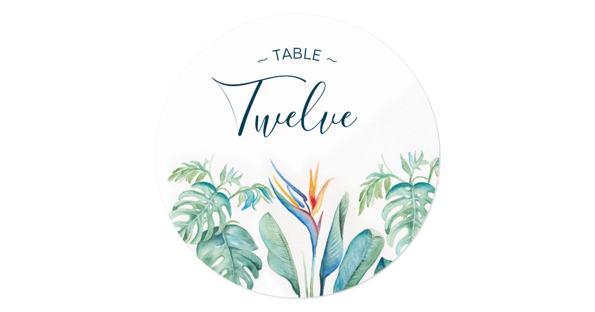 Tropical Watercolor Table Numbers | Zazzle.com