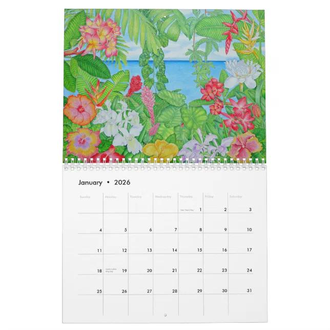 Tropical Watercolors Calendar | Zazzle