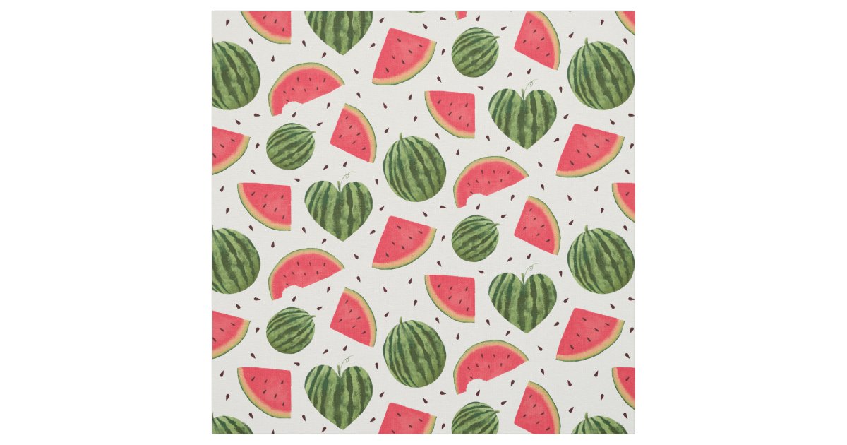 Tropical Watermelon Pattern Fabric | Zazzle
