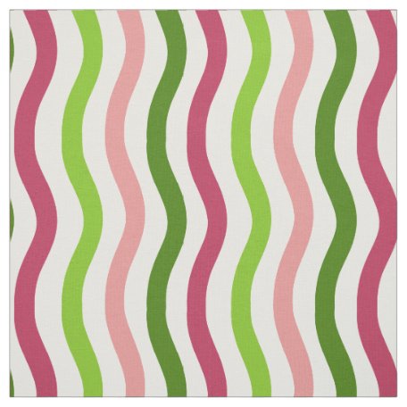 Green wave pattern fabric | Zazzle