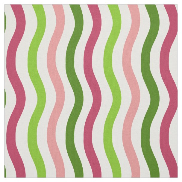 Green wave pattern fabric | Zazzle
