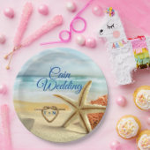 Tropical Wedding Beach Scene Paper Plates | Zazzle