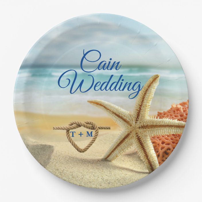 Tropical Wedding Beach Scene Paper Plates | Zazzle.com