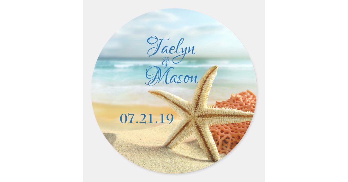 Tropical Wedding Beach Scene Sticker | Zazzle