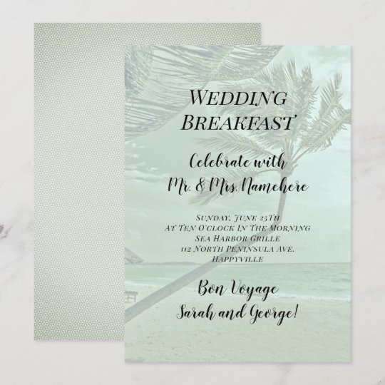 Tropical Wedding Breakfast Newlywed Send Off Invitation | Zazzle.com
