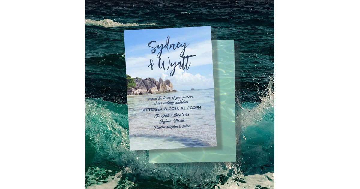 Tropical Wedding Casual Private Ceremony Invitation | Zazzle