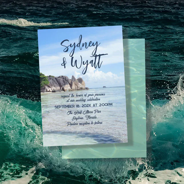 Tropical Wedding Casual Private Ceremony Invitation | Zazzle