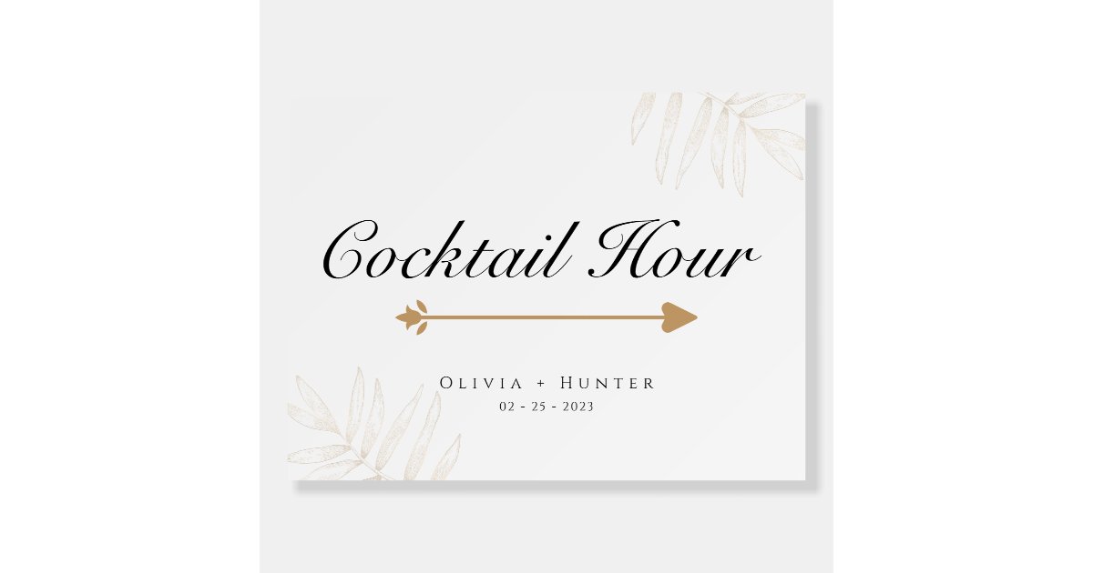 Tropical Wedding Cocktail Hour Sign | Zazzle