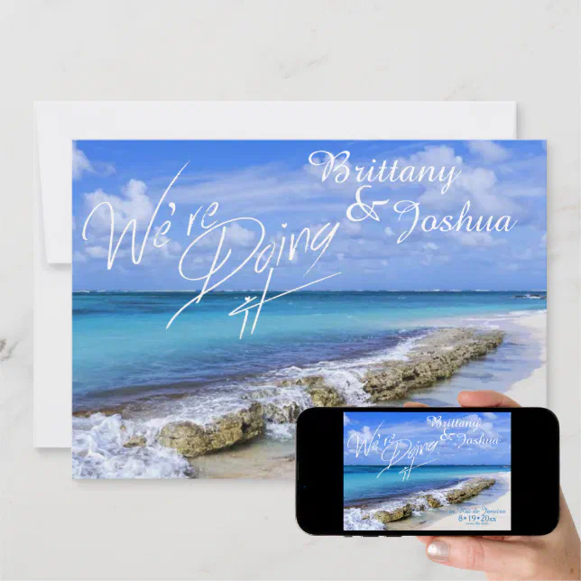 Tropical Wedding Doing it in Beach Resort Invitation | Zazzle