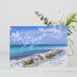 Tropical Wedding Doing it in Beach Resort Invitation | Zazzle