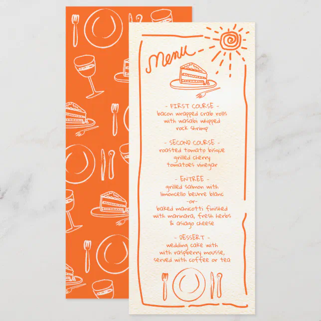 Tropical Wedding Funky Wedding Menu | Zazzle