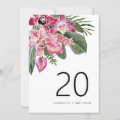 Tropical Wedding Table Number | Zazzle