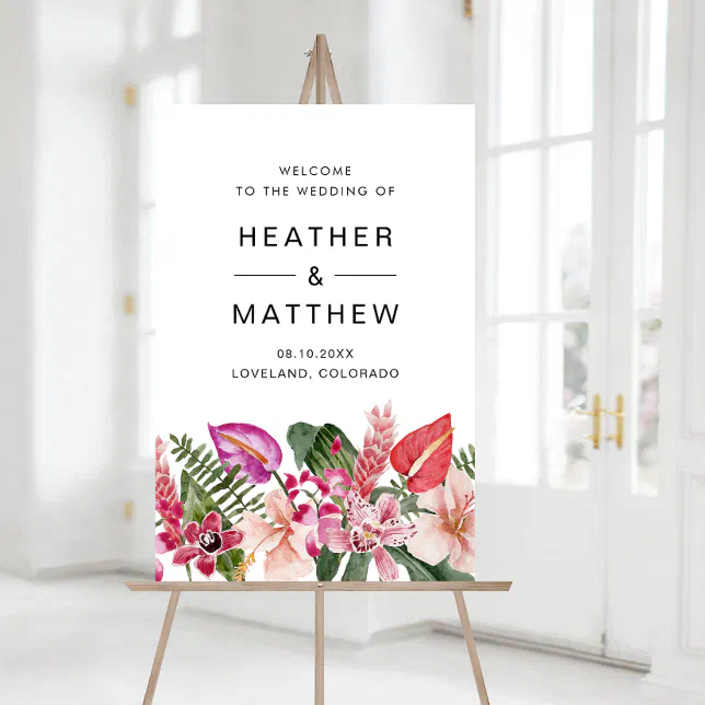 Tropical Welcome Wedding Foam Board | Zazzle