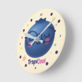 TropiCool Blueberry – Cute Kawaii Fruit Wall Clock | Zazzle