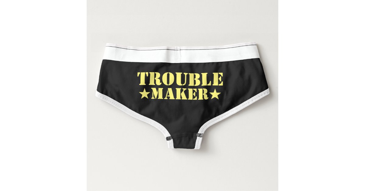 Trouble Maker Funny Briefs | Zazzle