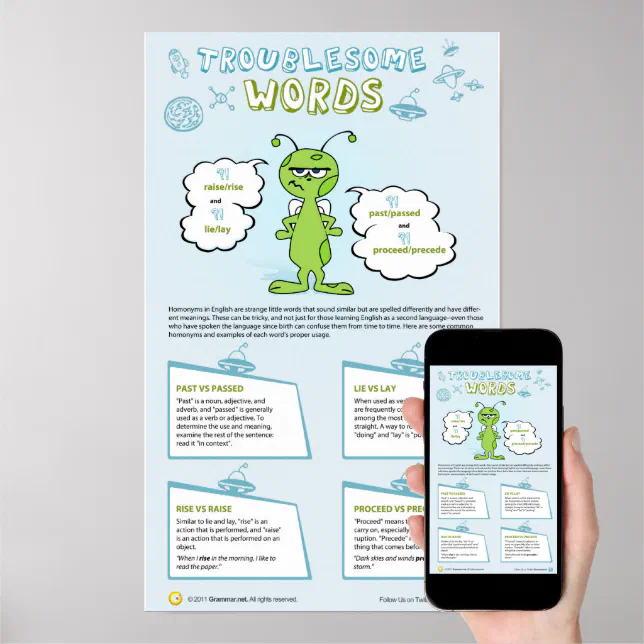 Troublesome words poster | Zazzle