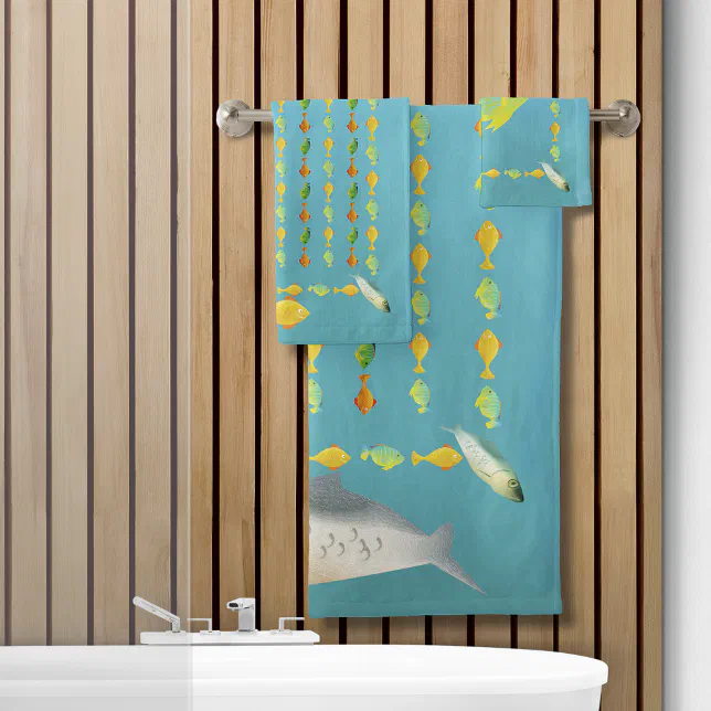 Trout And Friends Fish Pattern Bath Towel Set | Zazzle