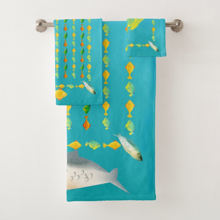 Trout And Friends Fish Pattern Bath Towel Set | Zazzle.com