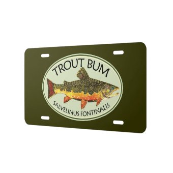 Trout Bum Fishing License Plate | Zazzle
