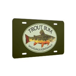 Trout Bum Fishing License Plate | Zazzle