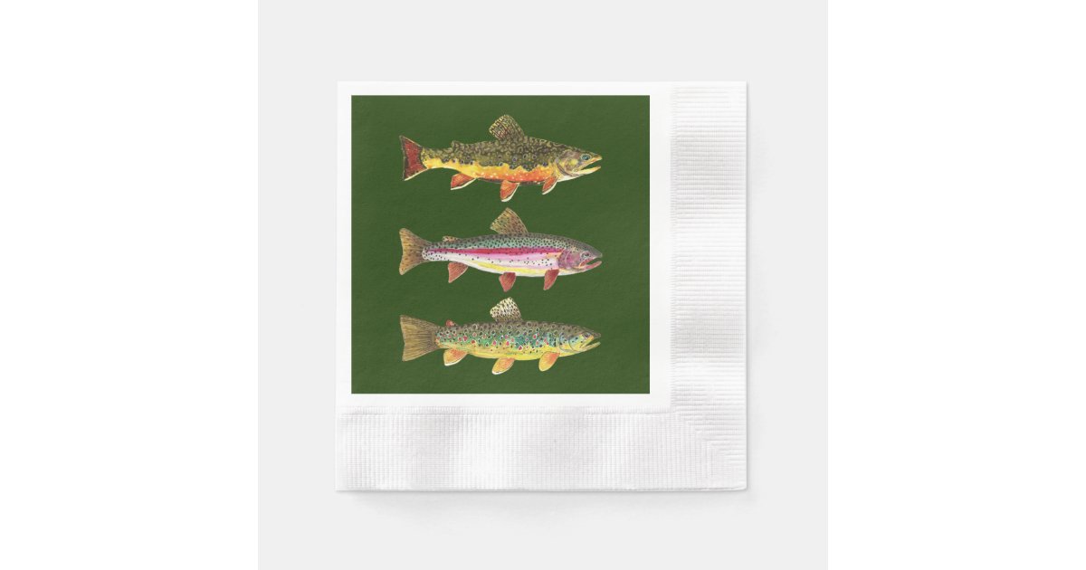 Trout Fishing, Angling Paper Napkins | Zazzle